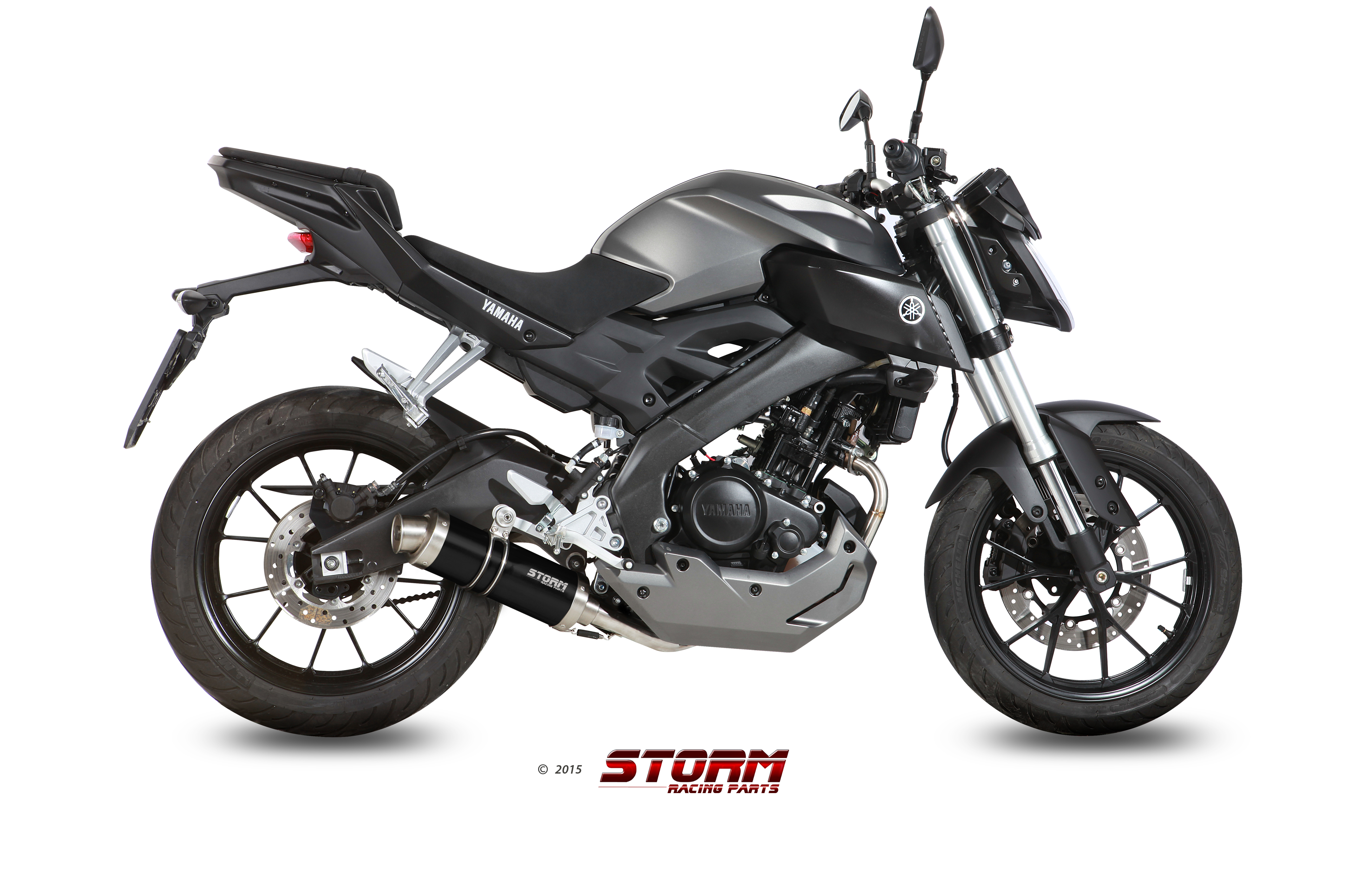 YAMAHA MT 125 Exhaust Storm Gp Black Stainless Steel Y 047 LXSB Storm